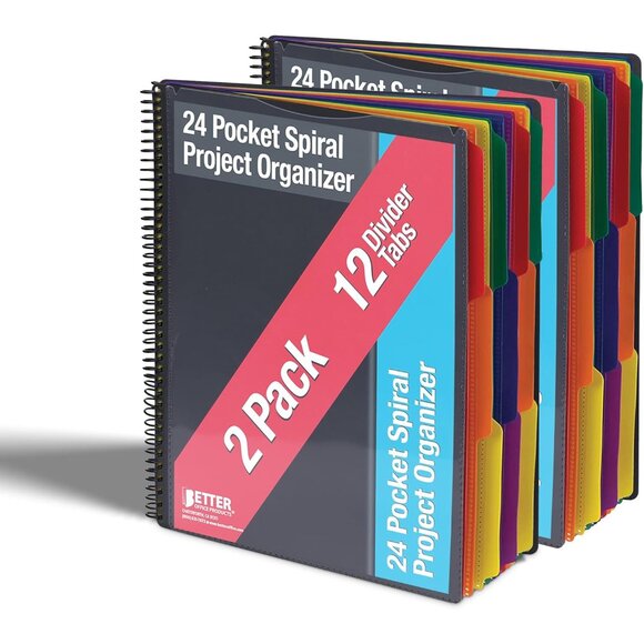 Other | 24 Pocket Poly Spiral Project Organizer 2pack Heavy Duty With ...